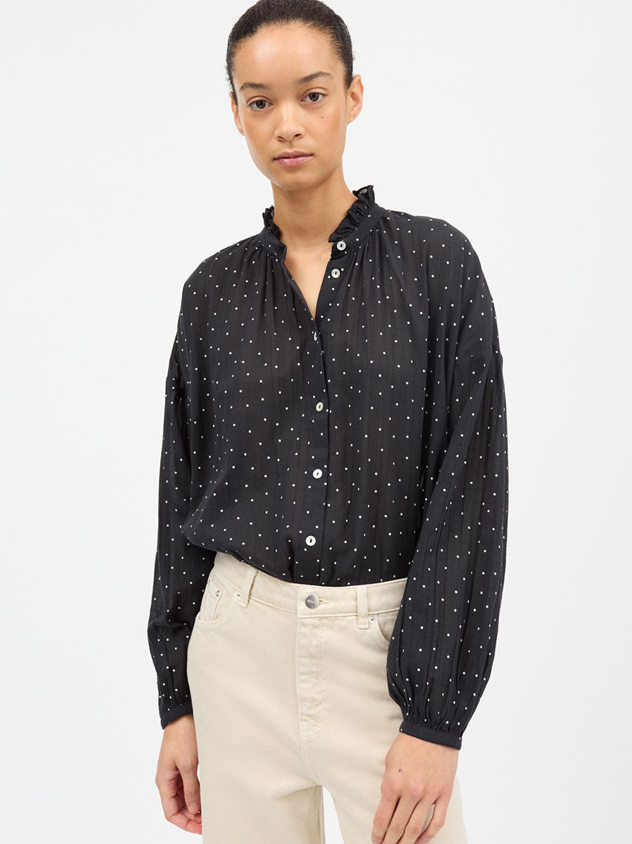 Hannah Shirt Black/White Dot – Capricorn Store